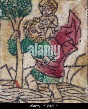 Saint Christopher, Anonymous, print, woodcut, colored Stock Photo - Alamy