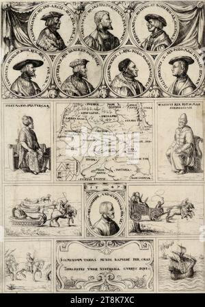 Augustin Hirschvogel The map of Russia, portraits of the grand prince ...
