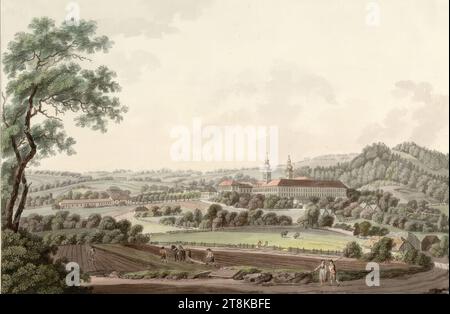 Ferdinand Runk Schlierbach Abbey. Etching, colored around 1810 Stock ...