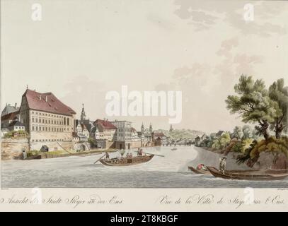 Ferdinand Runk View of Steyr. Etching, colored around 1810 Stock Photo ...