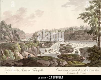 Ferdinand Runk The Traunfall. Etching, colored around 1810 Stock Photo ...