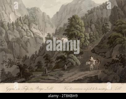 Ferdinand Runk At the foot of the Loibl Pass. Etching, colored around ...