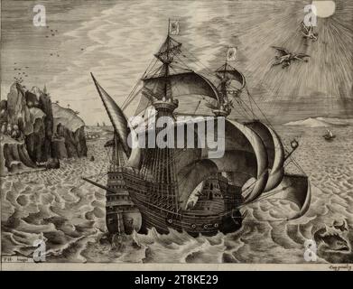 Armed Three-master with Daedalus and Icarus in the Sky from The Sailing ...