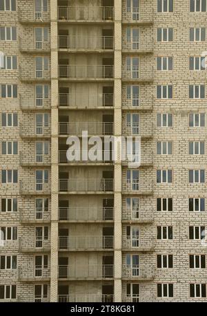 Textured pattern of a russian whitestone residential house building ...