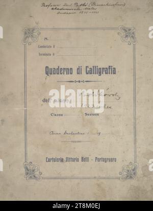 Karoly Patko Italian sketchbook "Quaderno di Calligrafia". Colors 1923 ...