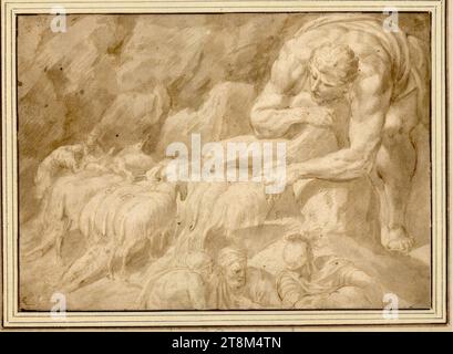 Odysseus escapes from the cave of Polyphemus the Cyclops (who has now ...