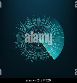 HUD compass, futuristic vector set of optical round aiming, sci-fi spaceship dashboard neon ...