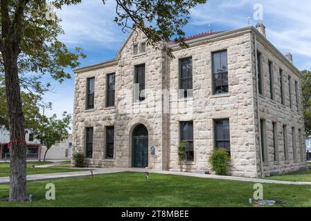 The grand Edwards County Courthouse, built of limestone in 1891, in ...