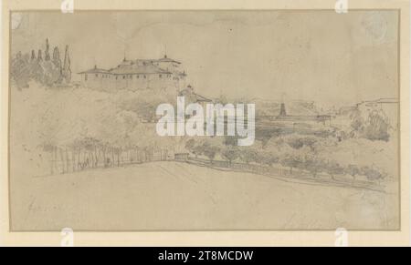 Ferdinand Laufberger View of the Villa Frascati. Pencil Stock Photo - Alamy
