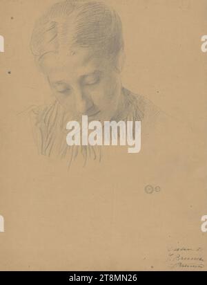 Joseph Auguste Brunier Female head study. Pencil Stock Photo - Alamy