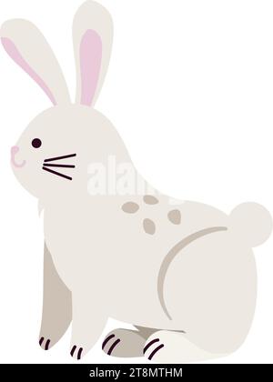 Arctic wild hare. Arctic and antarctic animals, snow rabbit cartoon ...