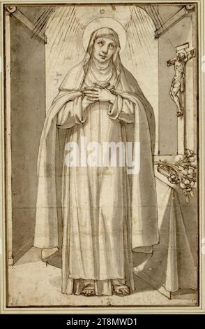 Antonio Tempesta The saint Therese in ecstasy. Feder and ink, laved ...