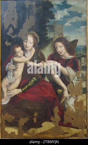 Verge amb nen i angel general Stock Photo - Alamy