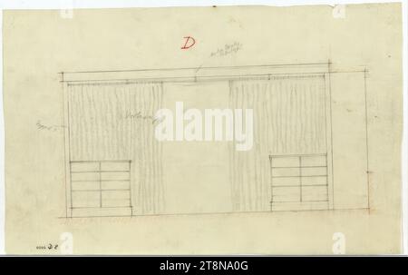 window wall, elevation, architectural drawing, tracing paper; Pencil ...