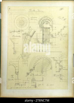 Architectural survey, Trento, cathedral, ground plan and details in ...