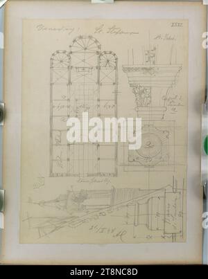 Architectural survey, Venice, S. Stefano, cross section, detailed ...