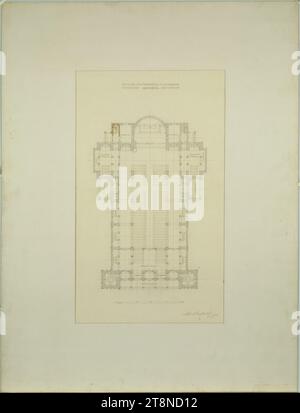 Vienna-Simmering, parish church design, cross sections, Alfred ...