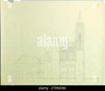 Vienna-Penzing, extension of the parish church of St. Jakob, side view ...