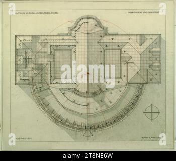 Draft for an 8-class school, floor plan, upper floor, Alfred Castelliz ...