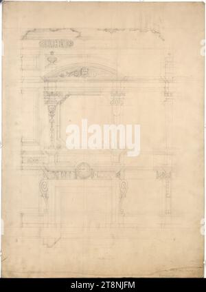 anteroom, floor plan, architectural drawing, tracing paper; Pencil, 384 ...