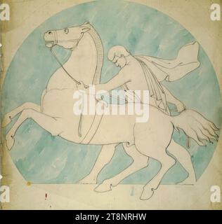 Tondo with a horse tamer, Carl von Hasenauer (Vienna 1833 - 1894 Vienna ...