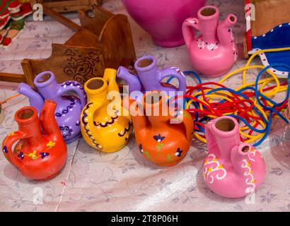 Very old style clay ewer water jar in view Stock Photo - Alamy