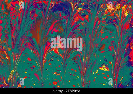 Traditional Ottoman Turkish marbling art patterns as abstract ...