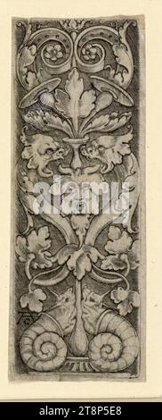 Ascending ornament with two dolphins, Monogrammist AC (Netherlands, 1st ...