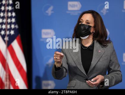 Vice President Kamala Harris speaks at a working lunch during the U.S ...