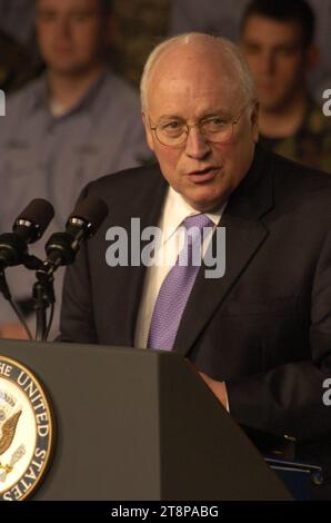 Vice President Dick Cheney speaks during the state funeral for former ...