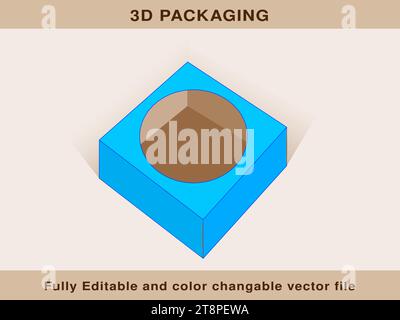 Assortment Soap Box, Round Window Display Box, die line Template ...