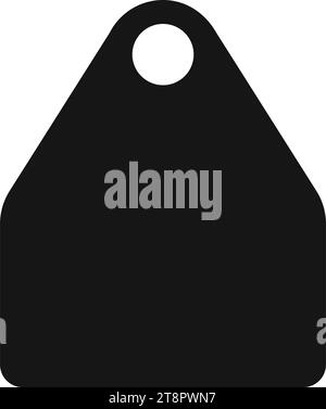 Earmark mockup for livestock. Ear tag template for cattle. Blank black ...