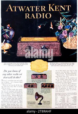 ATWATER KENT RADIO AD, 1926. /nAmerican magazine advertisement for the ...