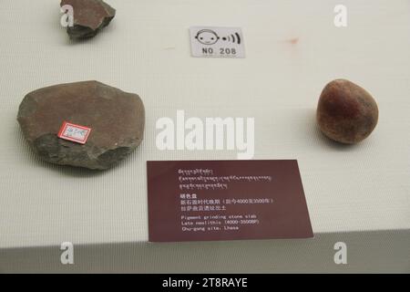 Neolithic Pigment Grinding Stone Slab, Tibetan History Gallery, Tibet ...