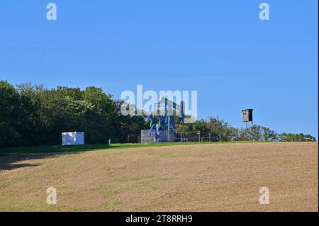 Oil and gas production in Prottes in the Weinviertel, Lower Austria ...