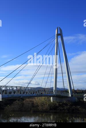 Diglis bridge and the River Severn in Worcester on a frosty winter ...