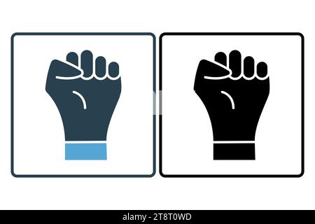 courage icon. hands clenched. icon related to core values. flat line ...