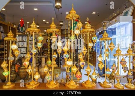 interior of a souvenir shop at a Sheikh Zayed Grand Mosque in Abu Dhabi ...