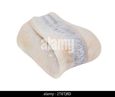 Herring, fillet folded in half, bent, omega 3, isolated on white ...