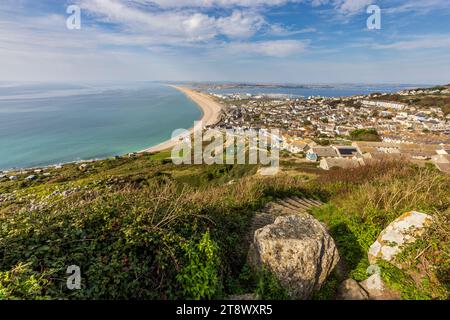 Chesil Beach and Fortuneswell on the Island of Portland Dorset Stock ...
