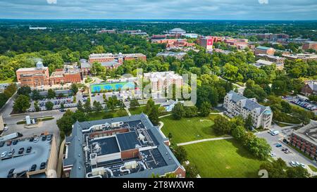 Burris Laboratory School, Elliot Hall, and Lucina Tennis Courts at Ball ...