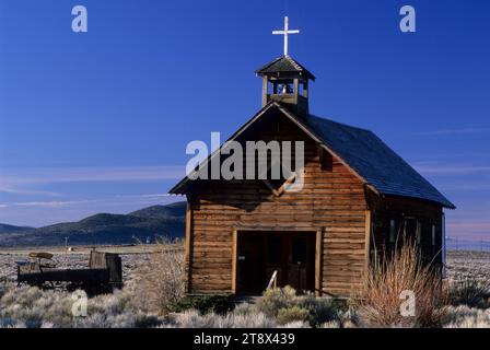 Rustic church, Homestead Village Museum, Christmas Valley National Back ...