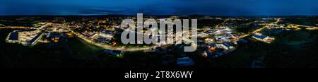 Aerial night view of the Letterkenny, County Donegal, Ireland Stock ...