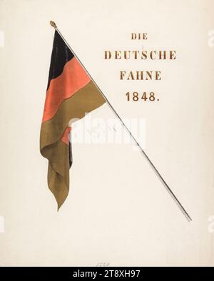 THE, GERMAN, FLAG, 1848.' (Illustration of a black-red-gold flag ...