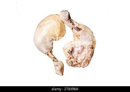 Steamed chicken leg thigh, Asia cuisine. Isolated on white background ...