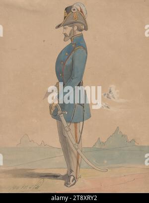 Uniform project for the National Guard 1848: Cavalryman, Eduard van der ...