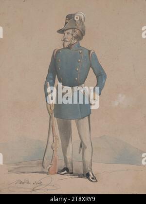 Uniform project for the National Guard 1848: Cavalryman, Eduard van der ...
