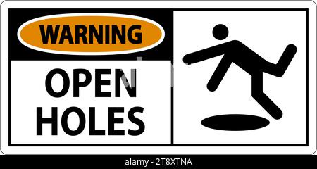 Warning Sign Open Holes Stock Vector Image & Art - Alamy