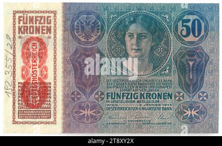 Banknote, 50 crowns. Austrian-Hungarian Bank, Mint Authority, Josef ...