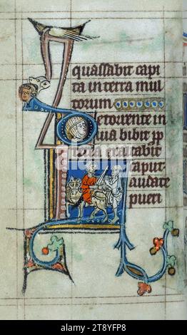 Book of Hours, St. Martin dividing cloak for beggar, This richly ...